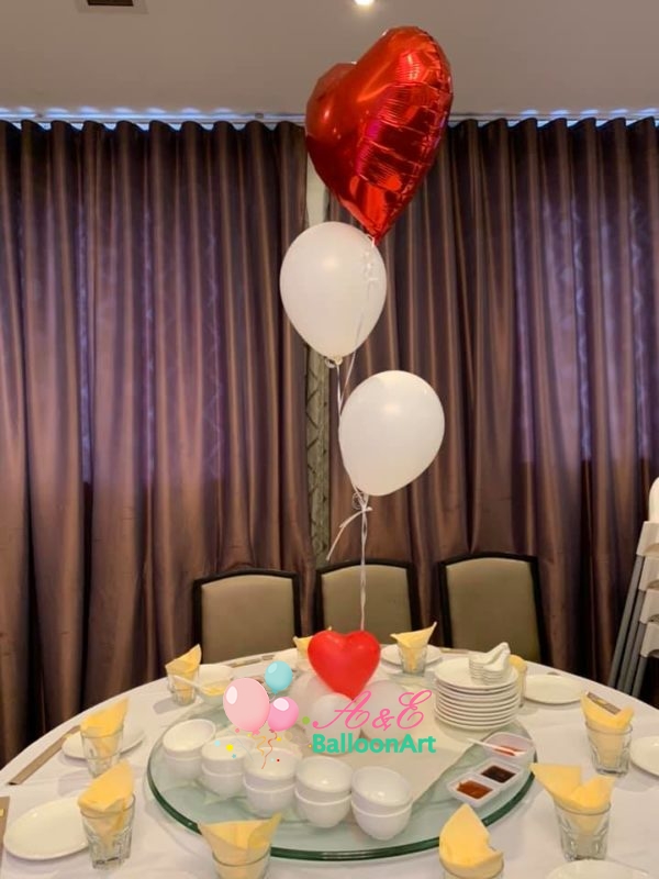 Helium Balloons Design With Heart Shape And Balloons Base (Design Code ...