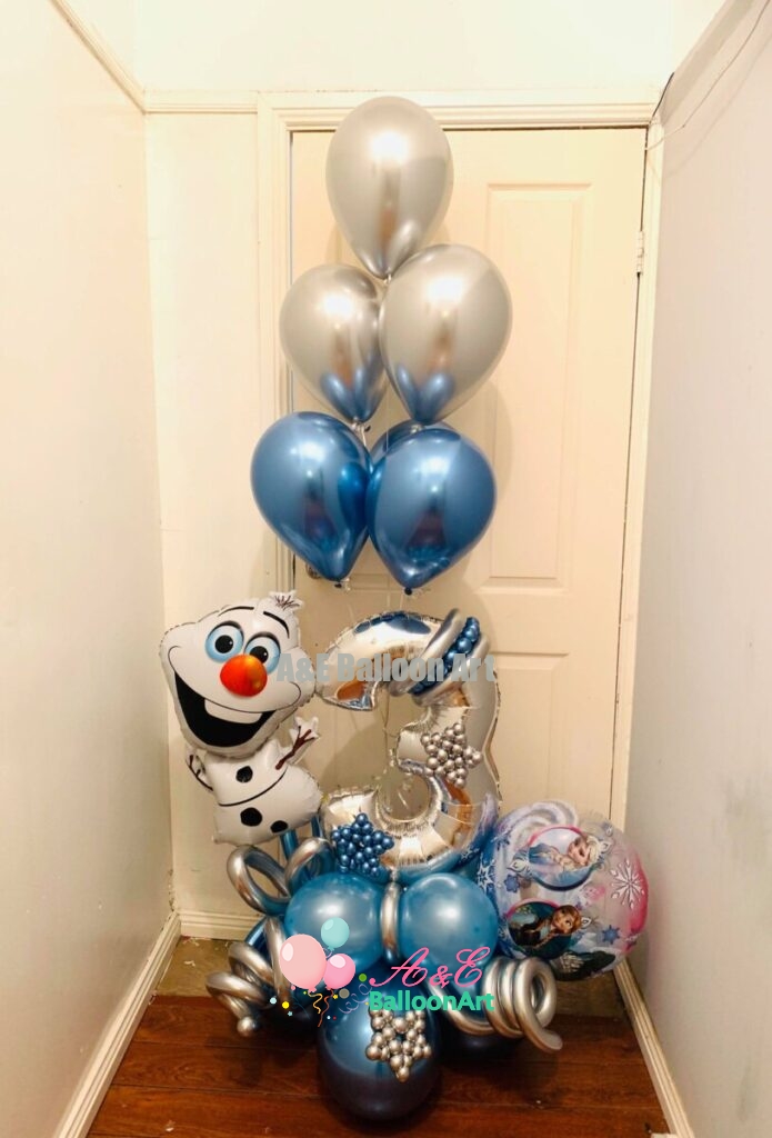 Number 3 Design With Frozen Theme (Design Code: AC98) - A&E BalloonArt