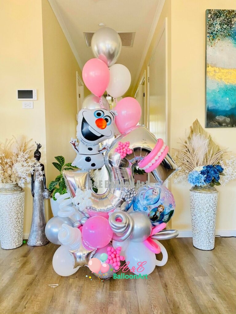 Number 5 Design With Frozen Theme (Design Code: AC90) - A&E BalloonArt