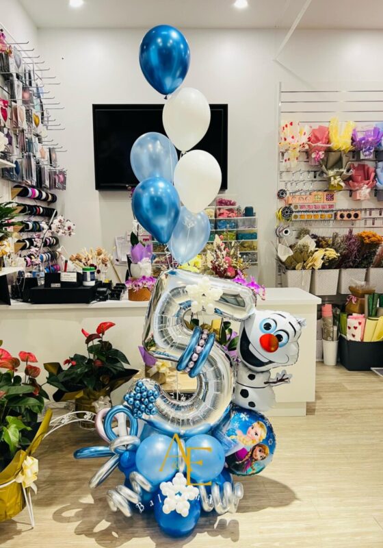 Number 5 Design With Frozen Theme (Design Code: AC98_2) - A&E BalloonArt